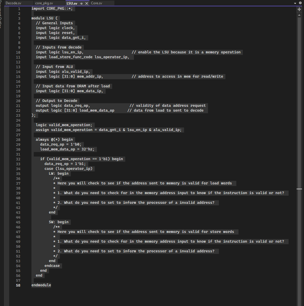 Solved Modify the codebase to support the RV32I LW and SW | Chegg.com