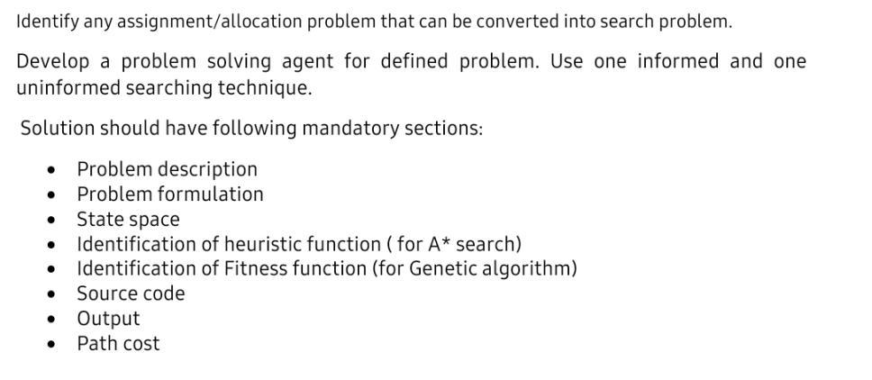 Solved Identify any assignment/allocation problem that can | Chegg.com