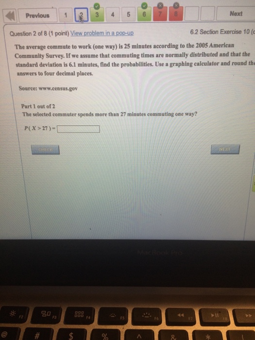 Solved Previous 2 3 45 6 7 8 Question 1 of 8 (1 point) View | Chegg.com