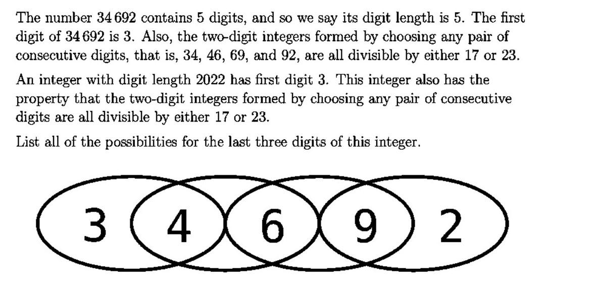 Solved The number 34692 contains 5 digits, and so we say its | Chegg.com
