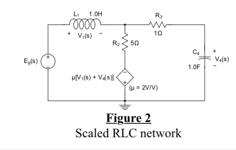 Solved The scaled RLC network shown in Figure 2 is operating | Chegg.com
