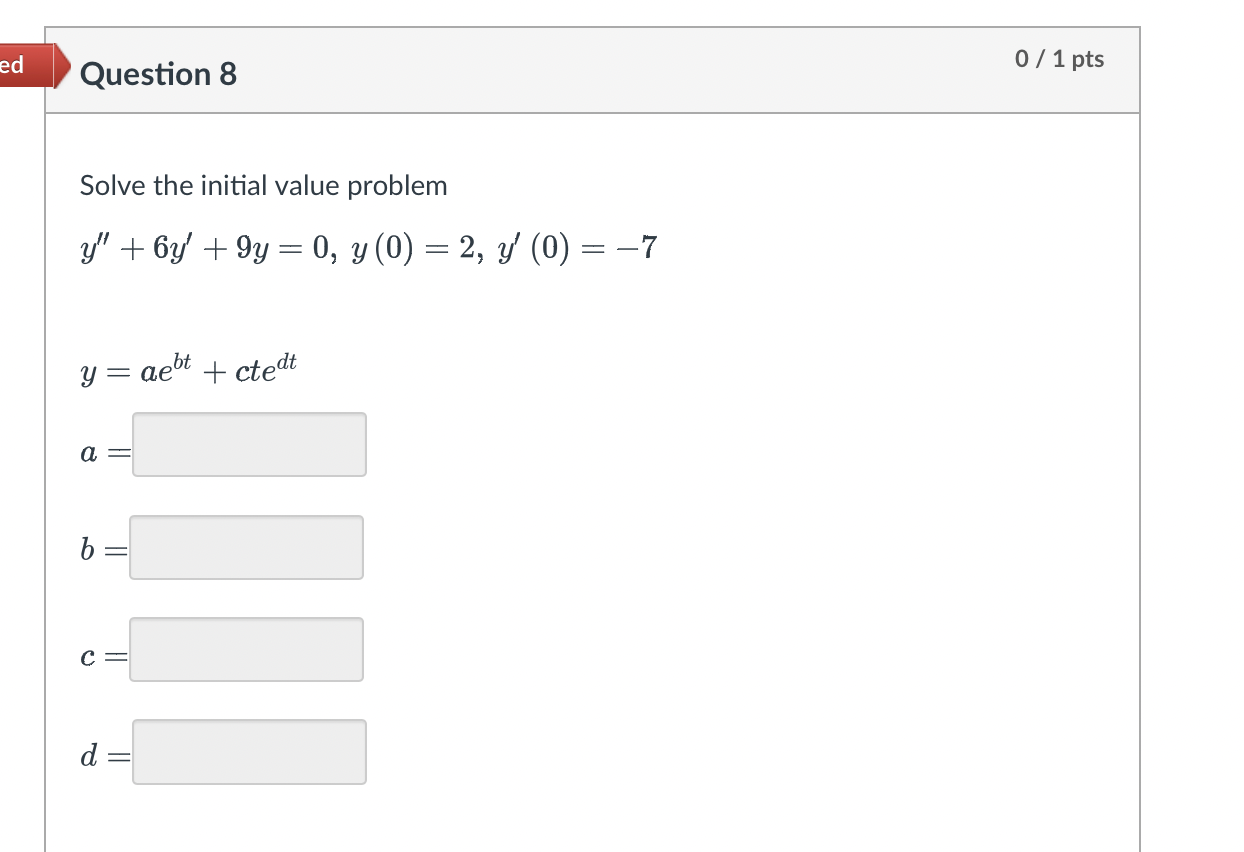 Solved Solve the initial value problem | Chegg.com