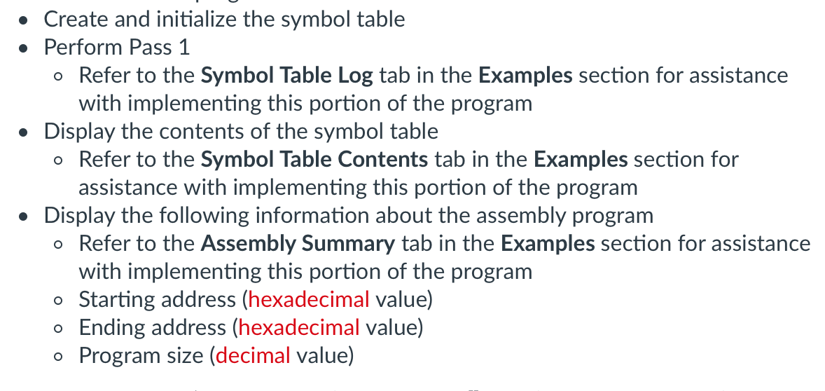 - Create and initialize the symbol table - Perform | Chegg.com