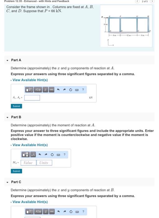 Problem 12.35-Enhanced-with Hints and Feedback 2015 : | Chegg.com