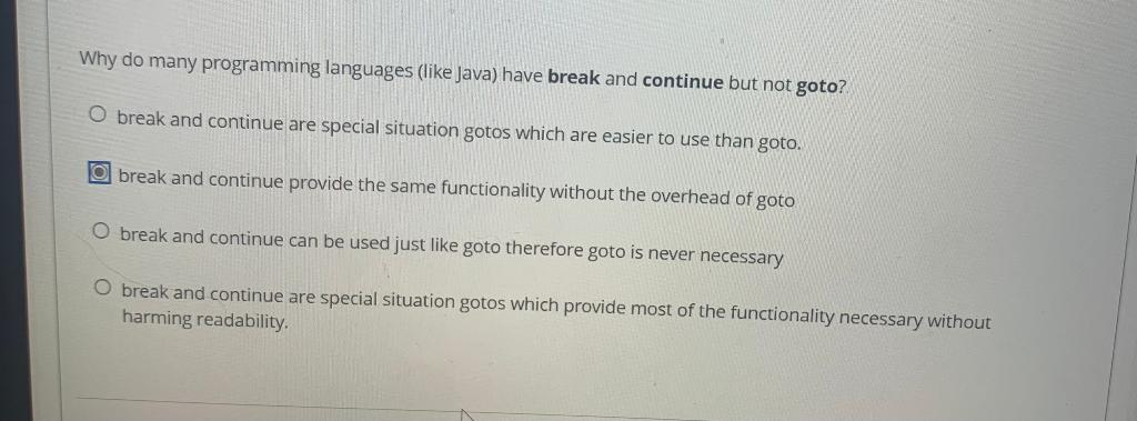 Solved Why do many programming languages (like Java) have | Chegg.com