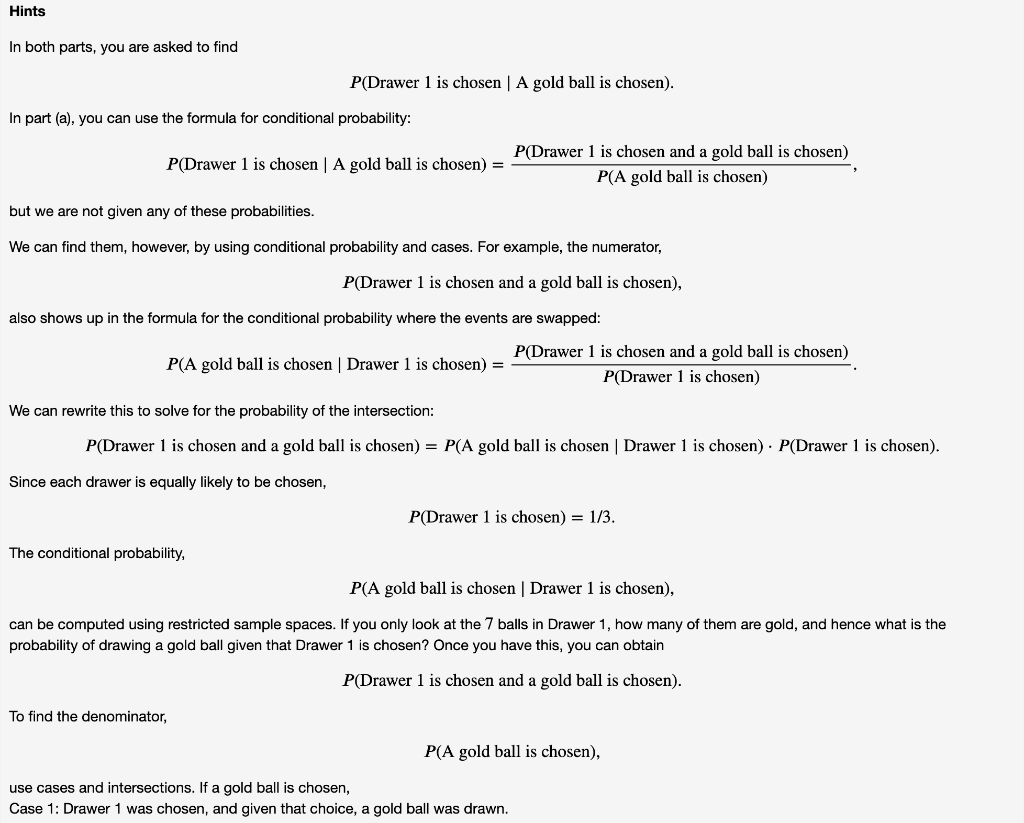 Solved A cabinet has three drawers. In the first drawer | Chegg.com