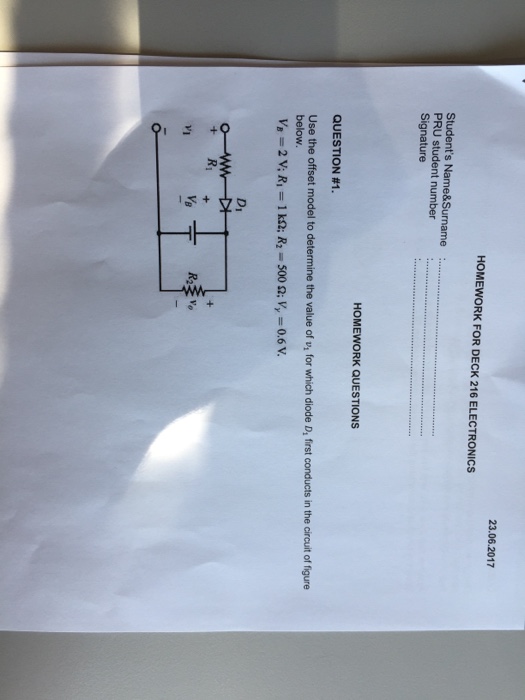 Solved Use the offset model to determine the value of v_1 | Chegg.com