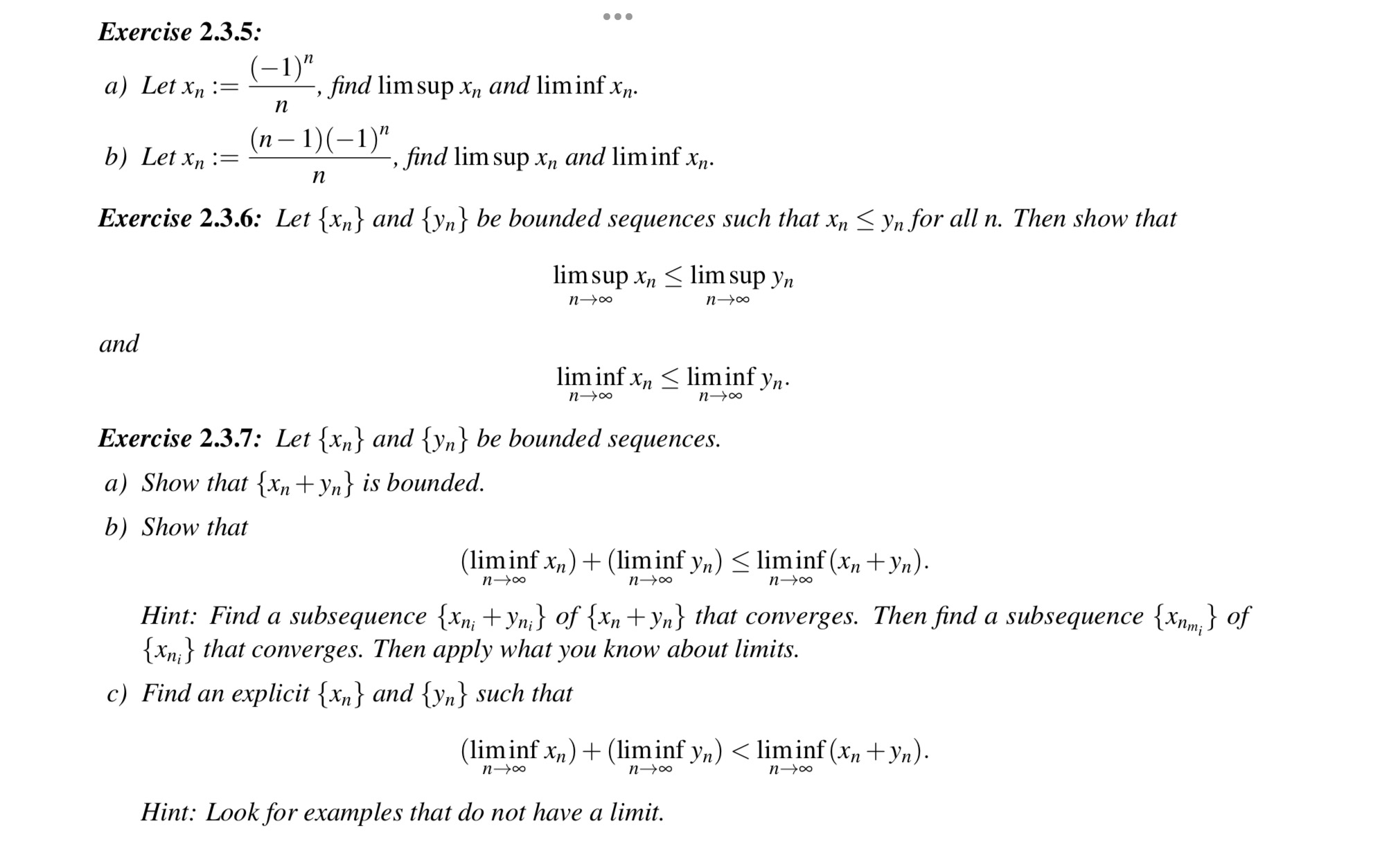 Solved Solve these 3 ﻿exercises!Exercise 2.3.5:a) ﻿Let | Chegg.com