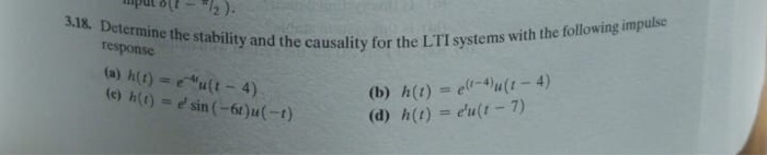 Solved 3.18. Determine the stability and the causality for | Chegg.com