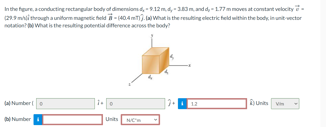 Solved In ﻿the figure, a conducting rectangular body of | Chegg.com