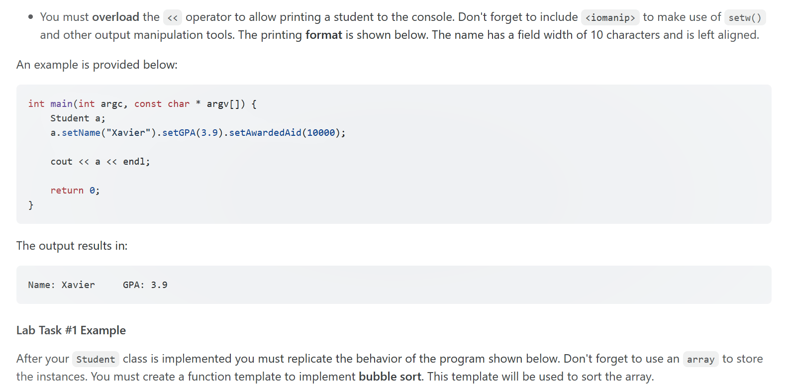 Solved Lab: Operator Overloading Overview In this lab you | Chegg.com