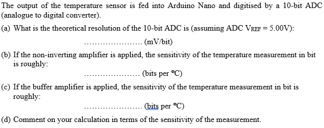 Figure 1. Circuit diagram of the temperature measure | Chegg.com