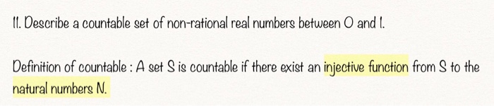 Solved Describe a countable set of non-rational real numbers | Chegg.com