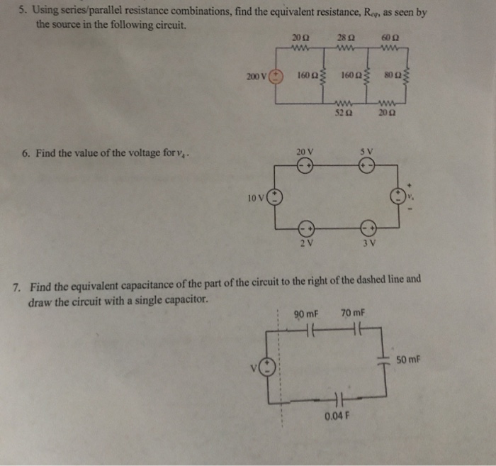 Solved 5. Using series/parallel resistance combinations, | Chegg.com