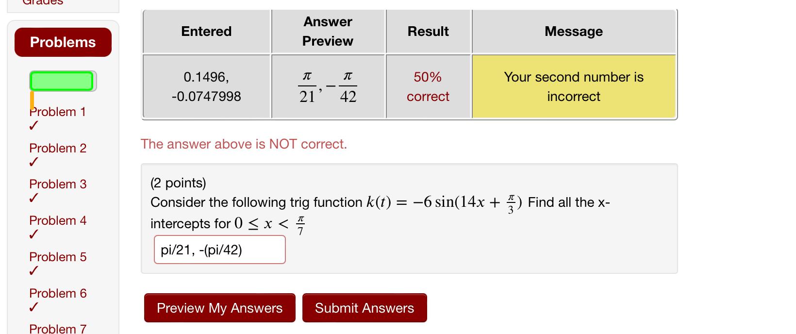 Solved The answer above is NOT correct. (2 points) Consider | Chegg.com