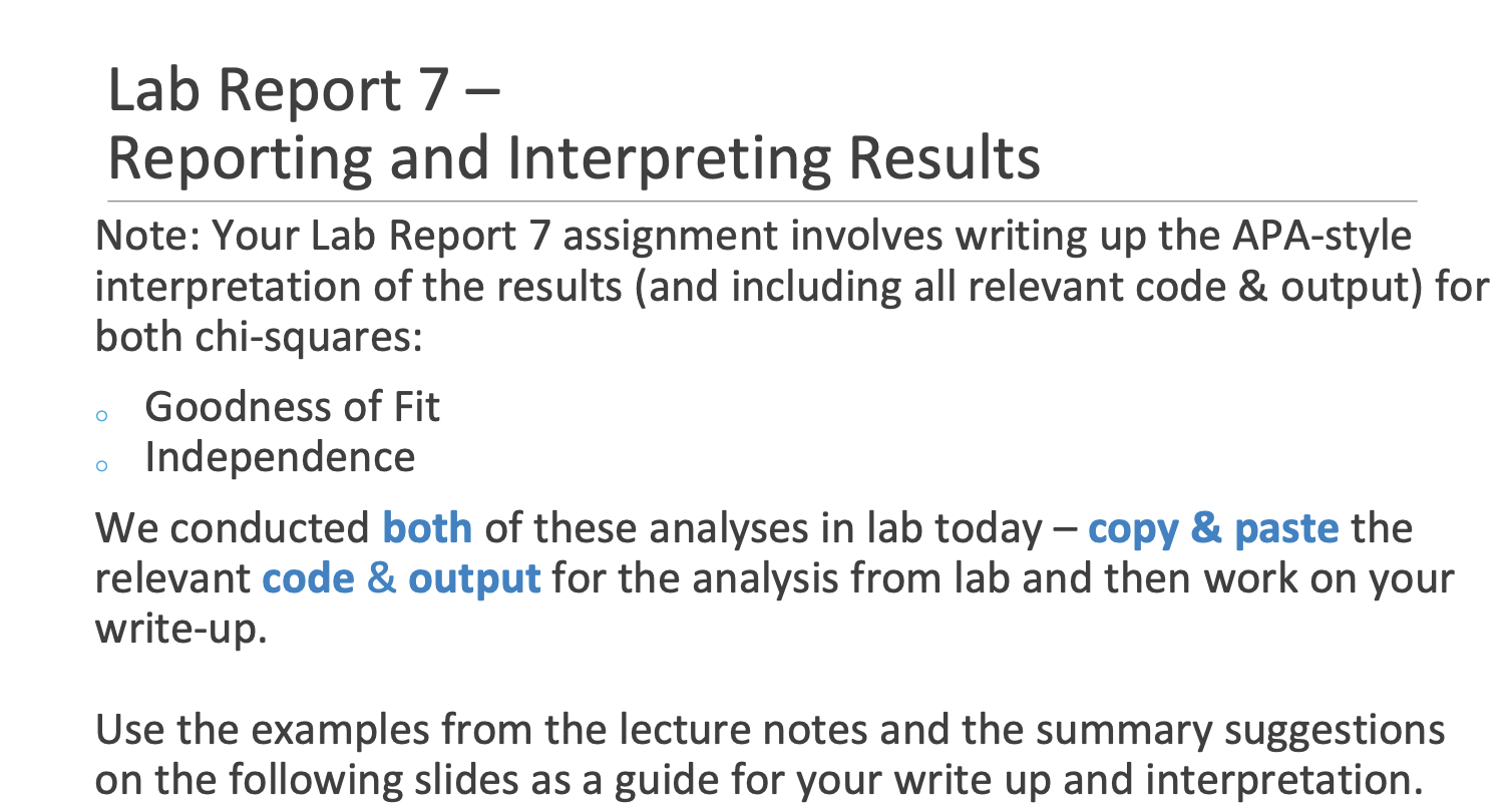 Solved Reporting and Interpreting Results Note: Your Lab | Chegg.com