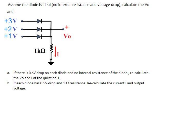Solved Assume the diode is ideal (no internal resistance and | Chegg.com