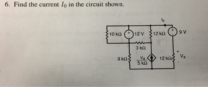 Solved Find the current I_0 in the circuit shown. | Chegg.com
