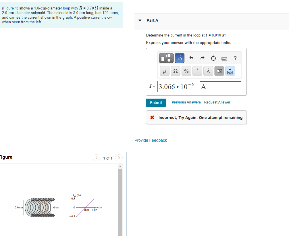 Solved (Figure 1) shows a 1.0-cm-diameter loop with R = 0.70 | Chegg.com