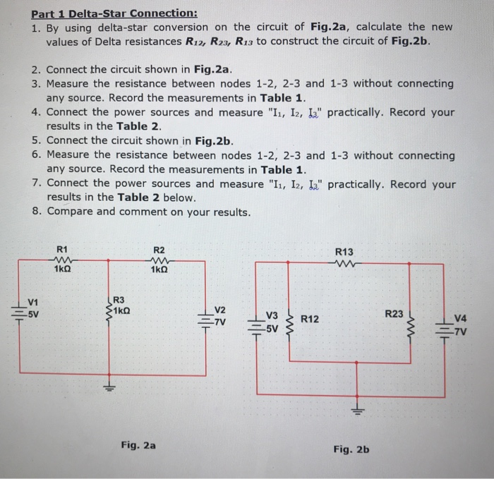 Solved Part 1 Delta-Star Connection: 1. By using delta-star | Chegg.com