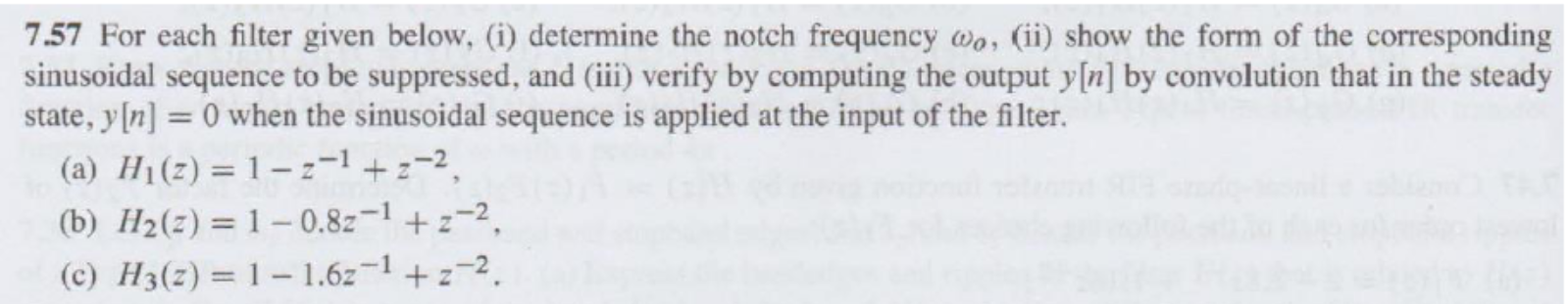 Solved 7.57 For each filter given below, (i) determine the | Chegg.com