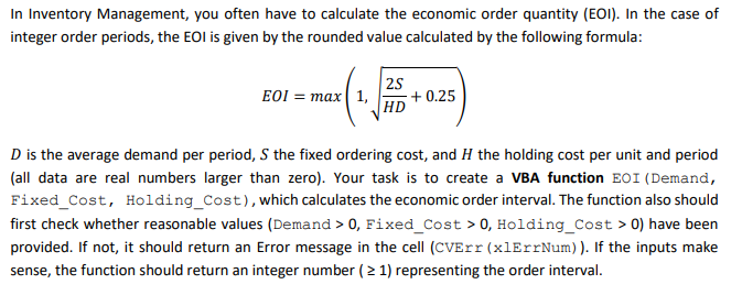 Solved In Inventory Management, you often have to calculate | Chegg.com