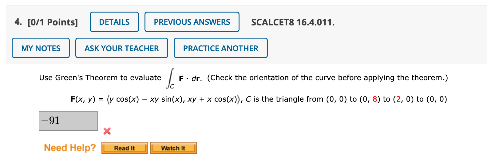 Solved 4. [0/1 Points] DETAILS PREVIOUS ANSWERS SCALCET8 | Chegg.com