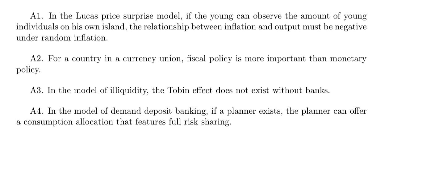 Solved A1. In the Lucas price surprise model, if the young | Chegg.com