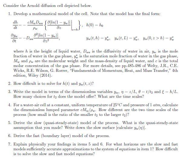 Consider the Arnold diffusion cell depicted below. 1. | Chegg.com