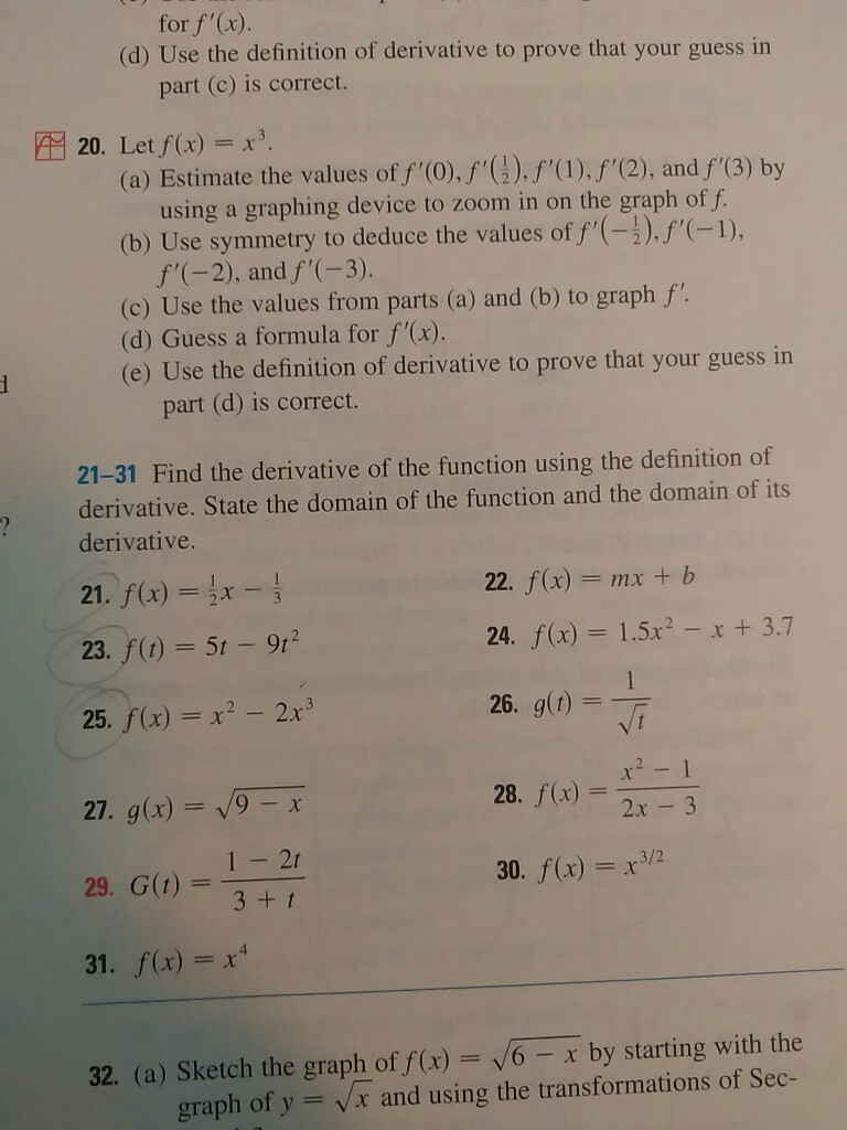 Solved find the derivative of the function using the | Chegg.com