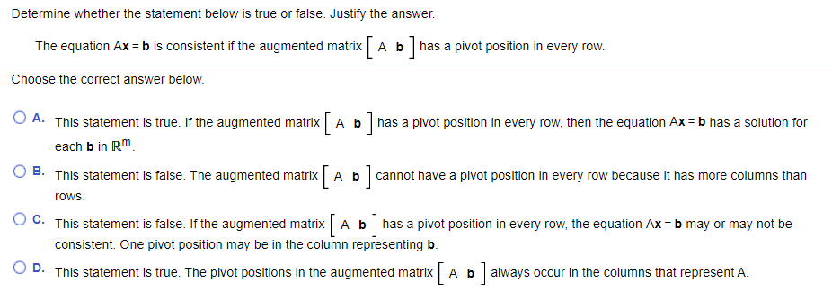 Solved Determine whether the statement below is true or | Chegg.com