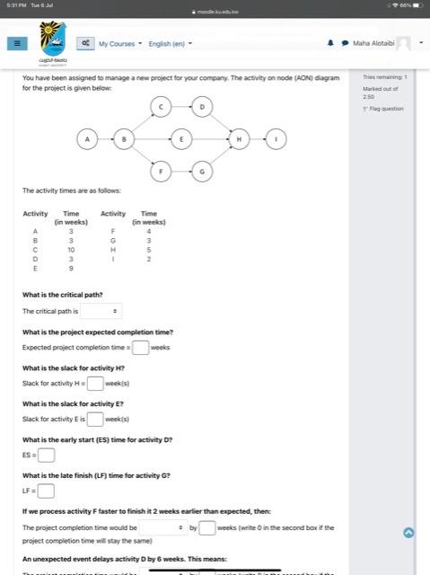 Solved Satu of Courses English (en) Maha Alta You have been | Chegg.com