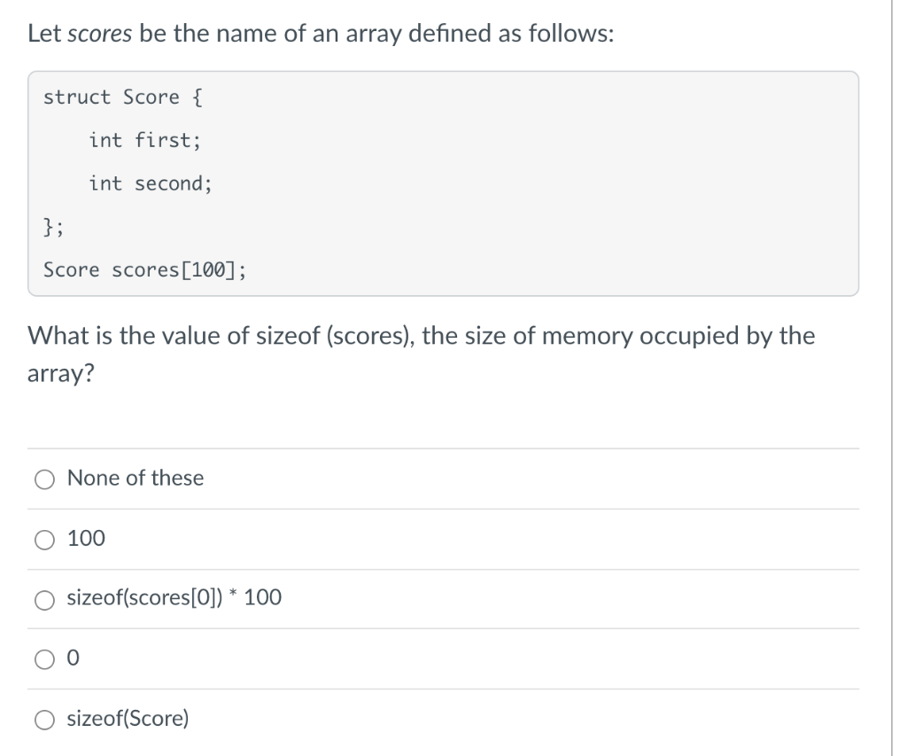 Solved Let scores be the name of an array defined as | Chegg.com