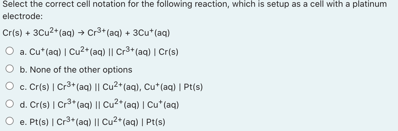 Solved Select the correct cell notation for the following | Chegg.com