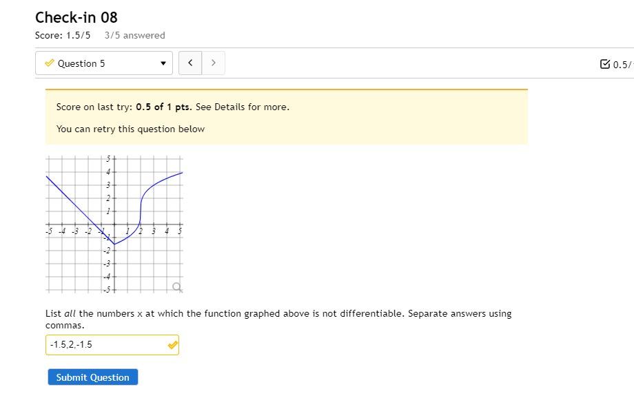 Solved Check-in 08 Score: 0/5 1/5 answered Question 3 4 3 | Chegg.com