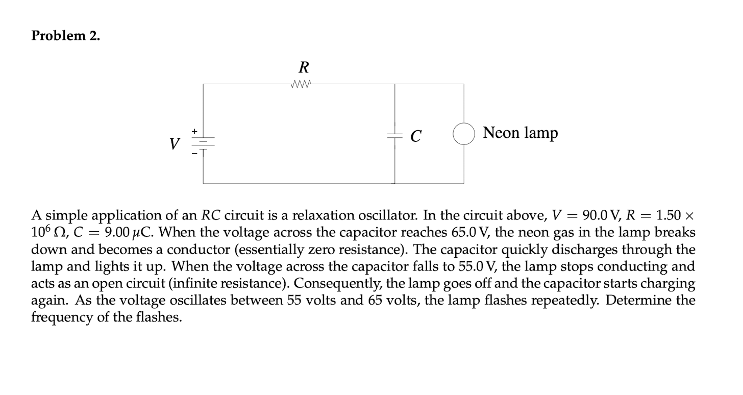 Solved Problem 2. + +0 Neon lamp A simple application of an | Chegg.com