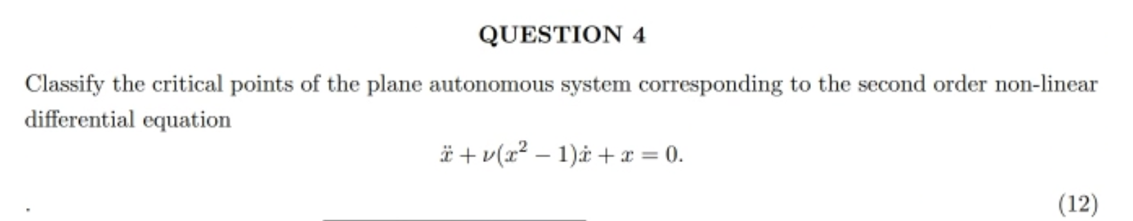 Solved Classify the critical points of the plane autonomous | Chegg.com