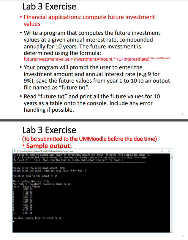 Solved Lab 3 Exercise - Financial applications: compute | Chegg.com