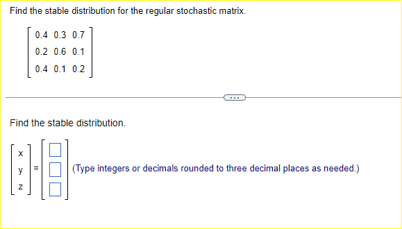 Solved Find the stable distribution for the regular | Chegg.com