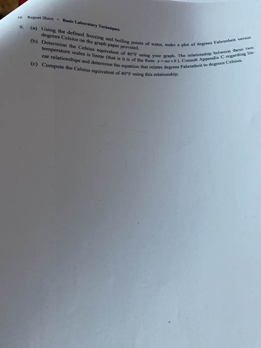 Solved Report Sheet Basic Laboratory Techaiques 16 9. (a) | Chegg.com