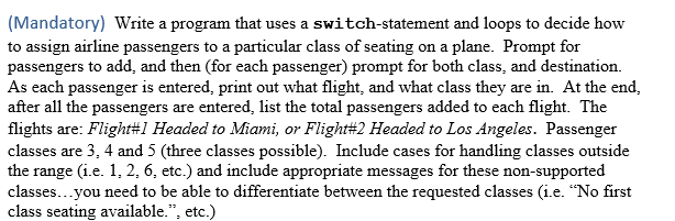 Solved (Mandatory) Write a program that uses a | Chegg.com