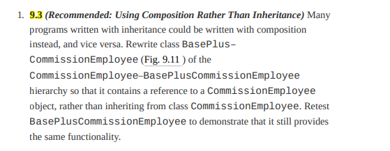 Solved 1. 9.3 (Recommended: Using Composition Rather Than | Chegg.com
