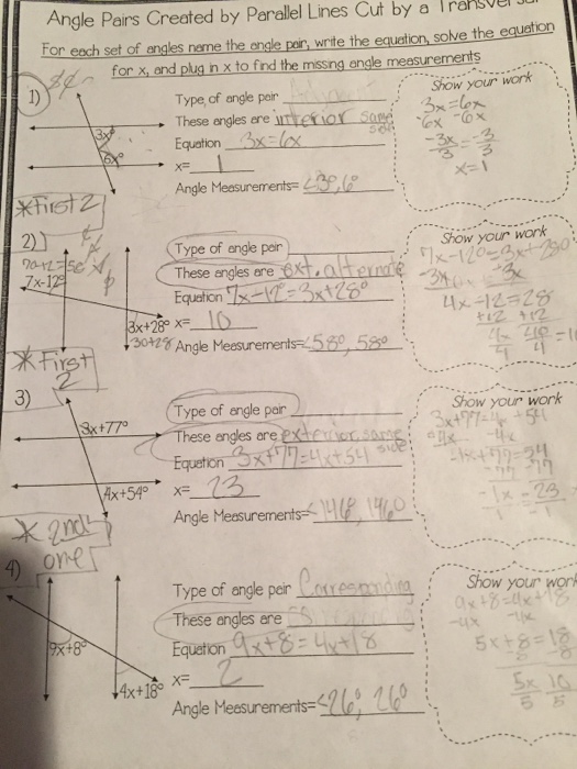 Solved For each set of angles name the angle pair, write the | Chegg.com