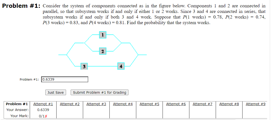 Solved Problem # 1: Consider the system of components | Chegg.com