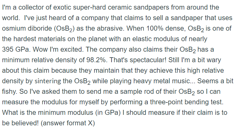 Solved I'm a collector of exotic super-hard ceramic | Chegg.com