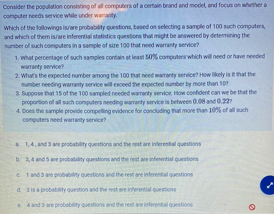 Solved Consider the population consisting of all computers | Chegg.com