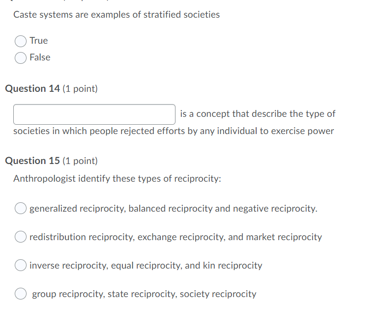 Solved Caste systems are examples of stratified societies | Chegg.com