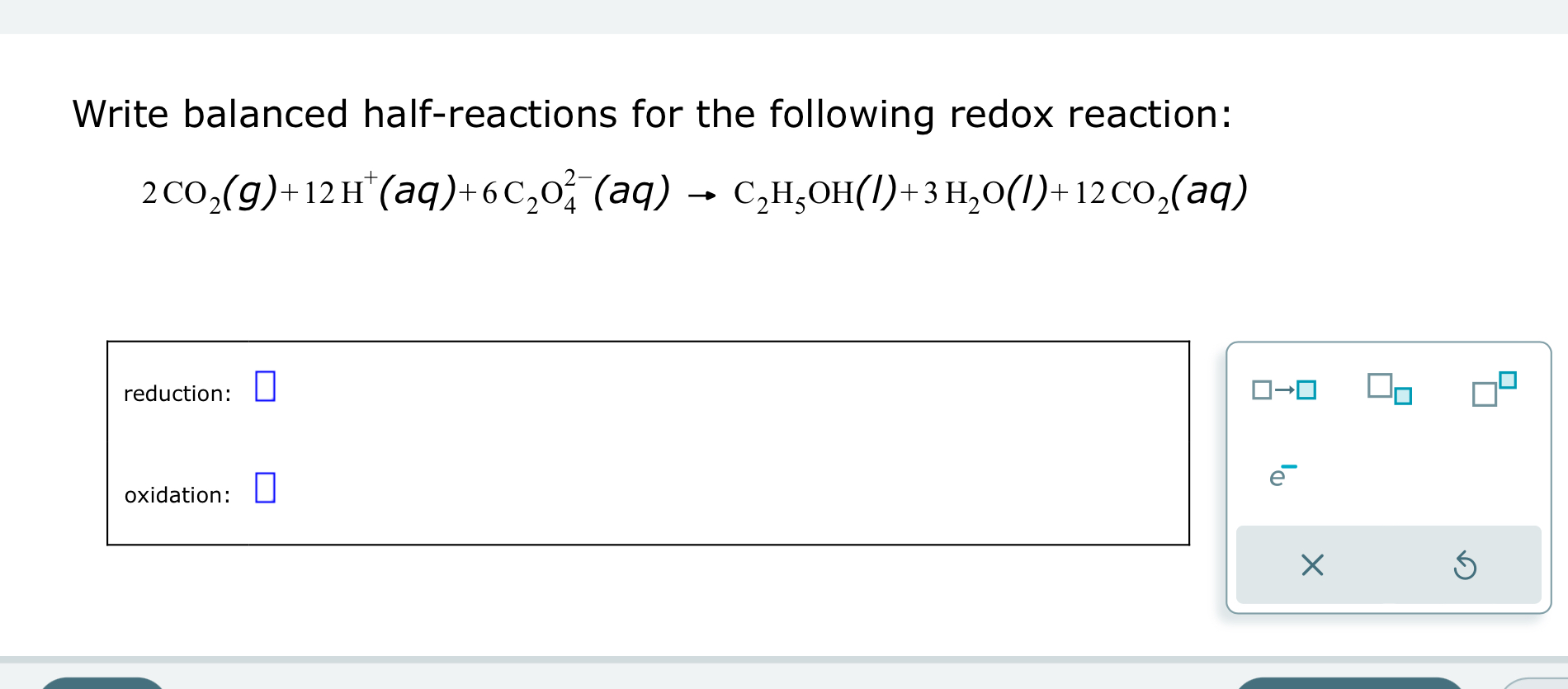 Solved Write balanced half-reactions for the following redox | Chegg.com