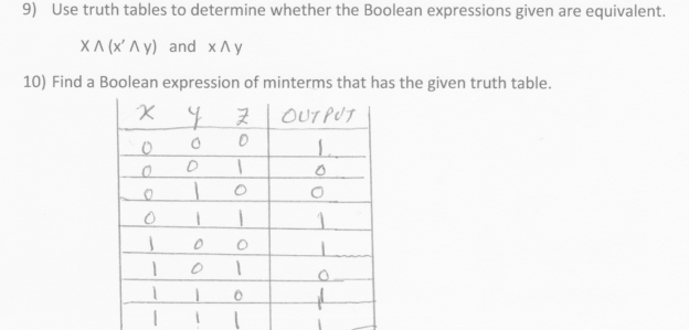 Solved 9) Use truth tables to determine whether the Boolean | Chegg.com