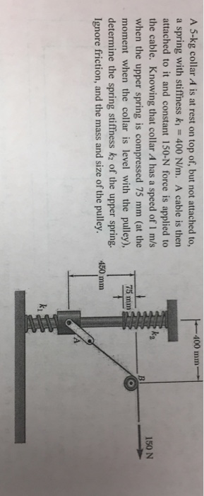 Solved A 5-kg collar A is at rest on top of, but not | Chegg.com
